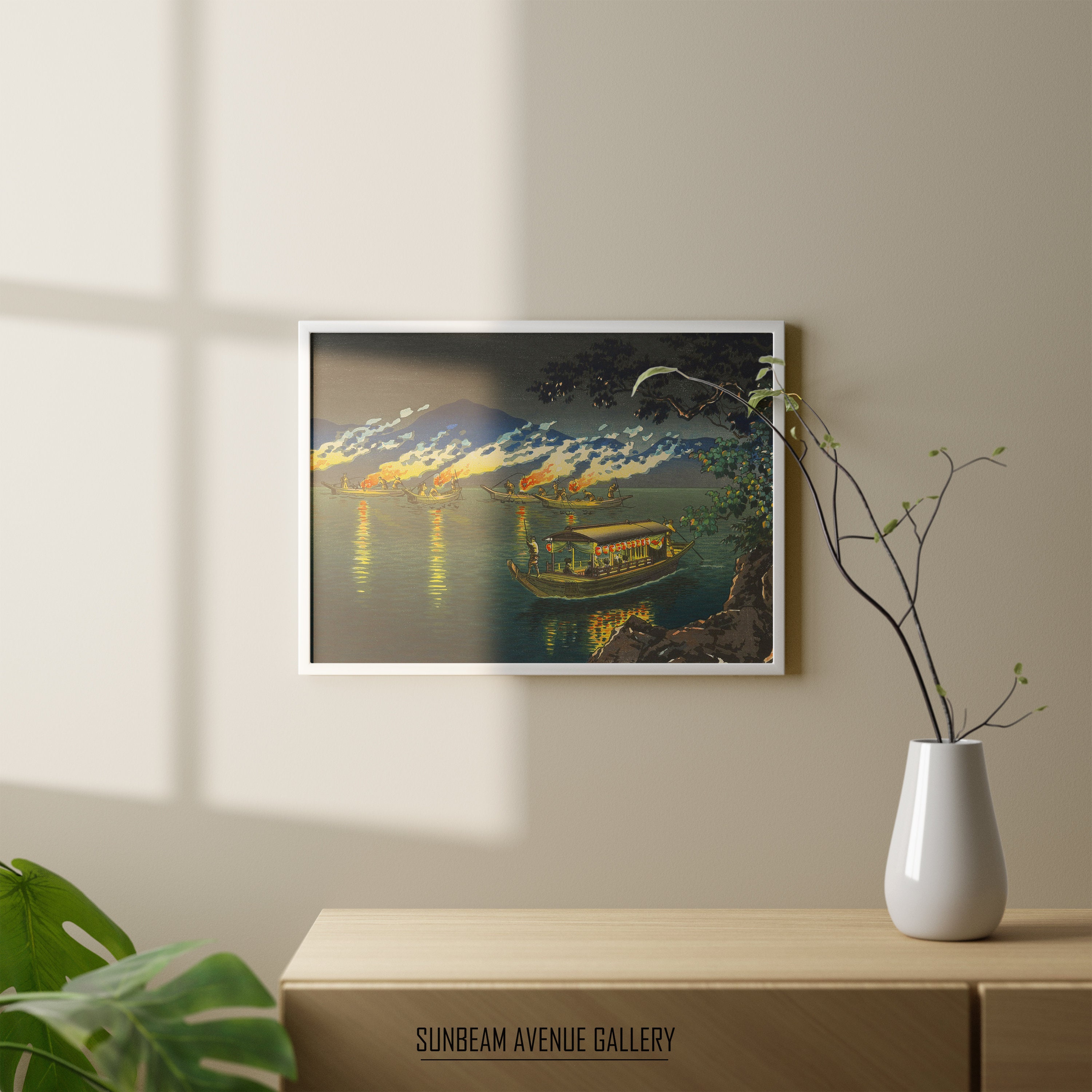 Vintage Japanese River Printable Art Bridge Painting Ukiyo-e Art ...