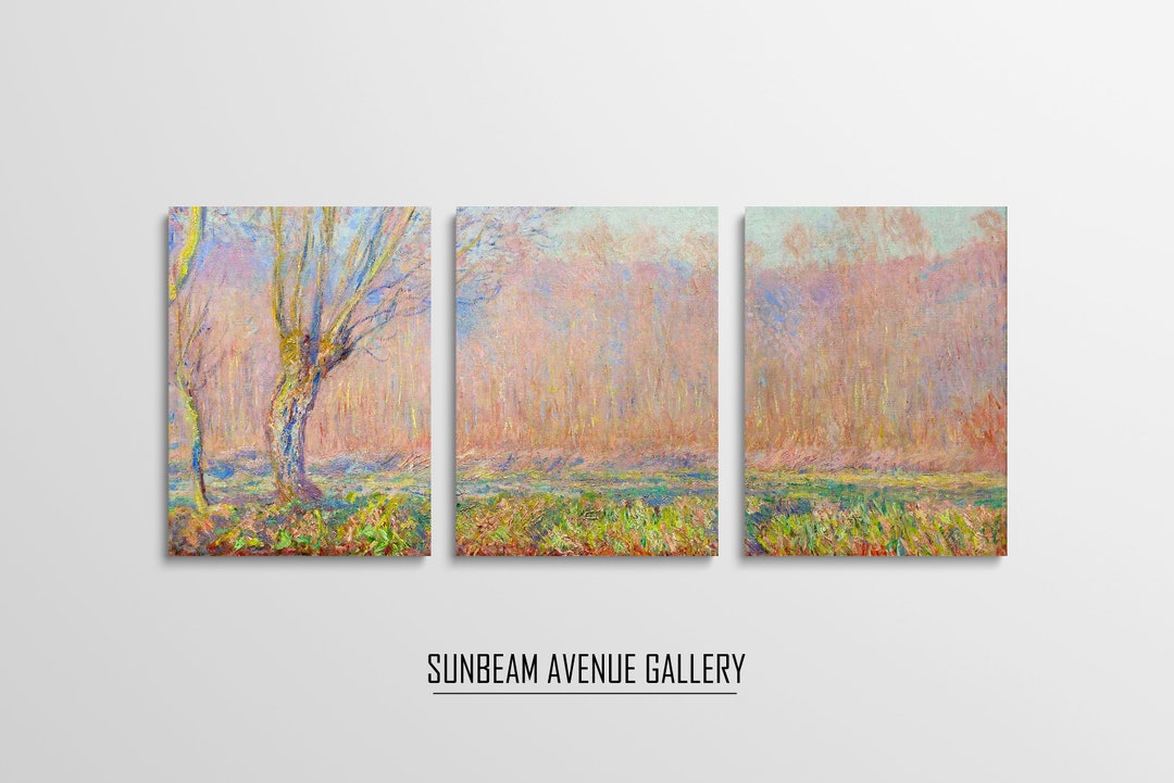 Set of 3 Claude Monet Painting | the Willows 1885 | Famous Monet Art ...