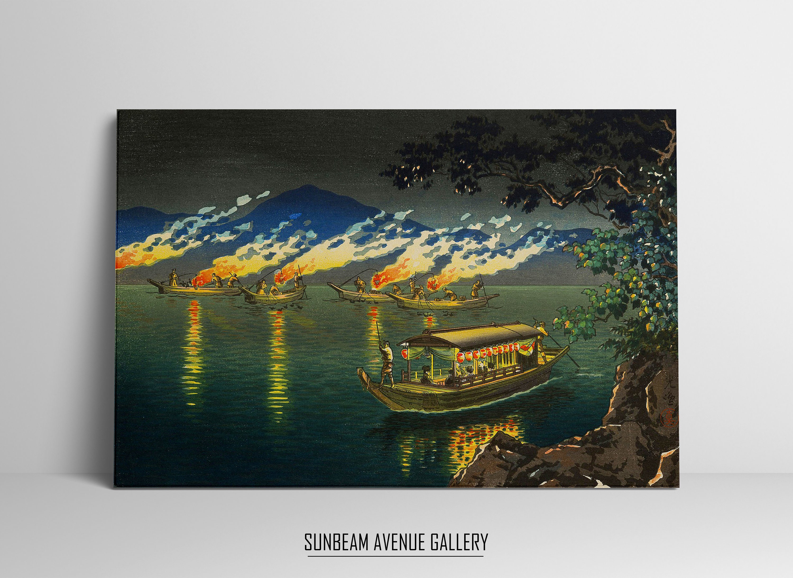 Vintage Japanese River Printable Art Bridge Painting Ukiyo-e Art ...