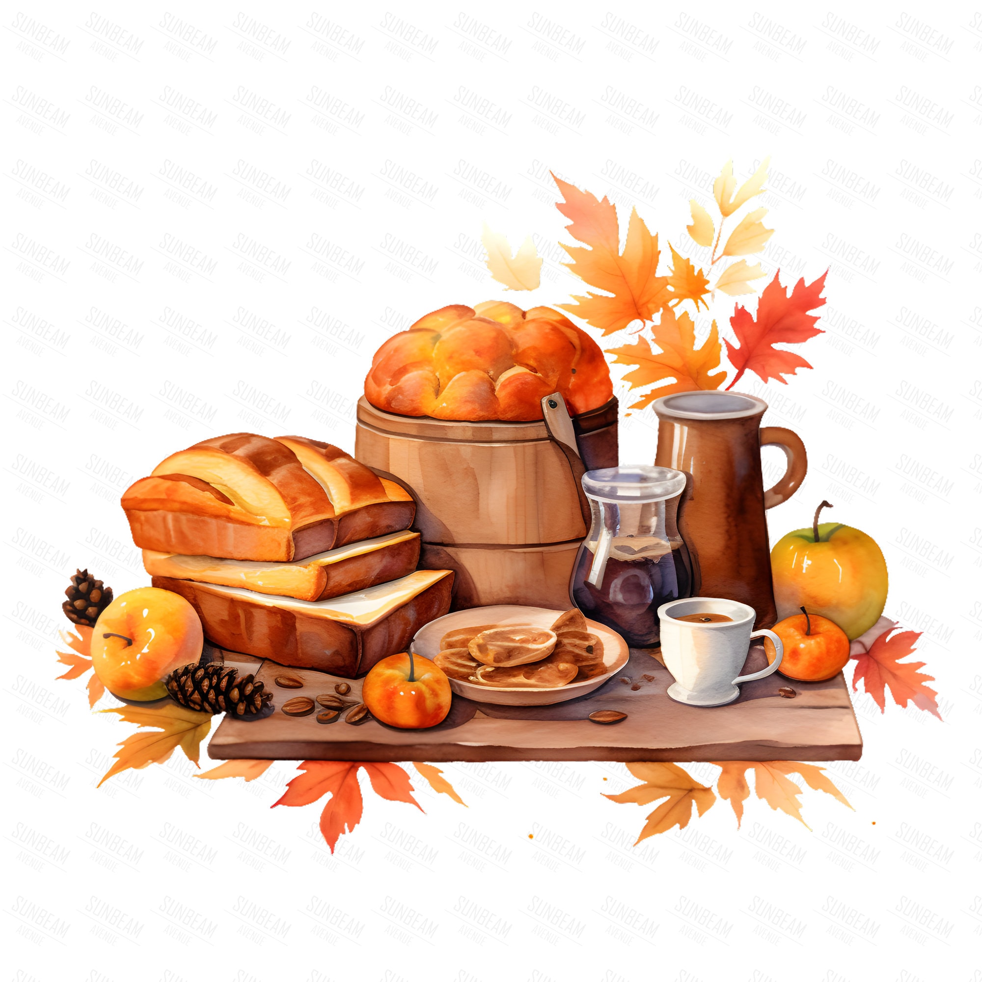 11 Autumn Baking Clipart Bundle, Transparent PNG, Fruit Clipart,digital ...