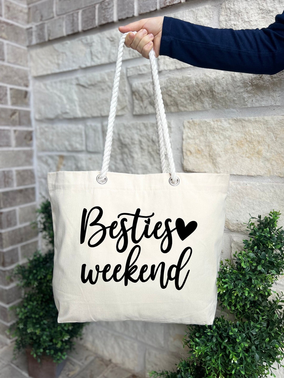 Besties Weekend Tote Bag, Heart Bag for Besties , Girls Trip Bag ...