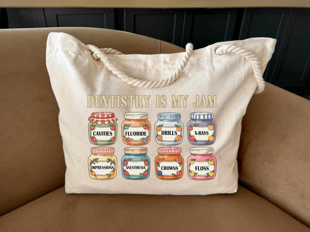 Dentistry is My Jam Tote Bag, Dental Hygienist Gift - Etsy
