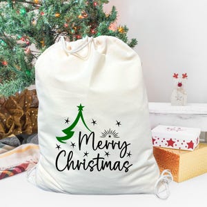 Merry Christmas Santa Sack, Christmas Gift Bag, Christmas Tree Sack ...