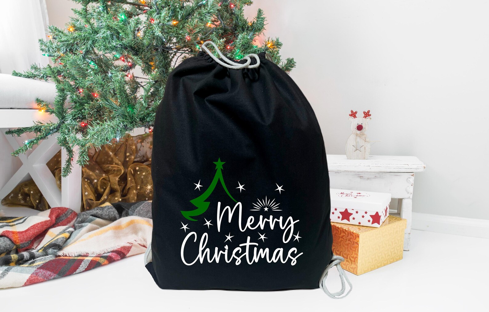 Merry Christmas Santa Sack, Christmas Gift Bag, Christmas Tree Sack ...