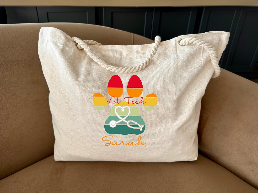 Custom Vet Tech Tote Bag, Veterinarian Tote Bag, Gift for Veterinarian ...
