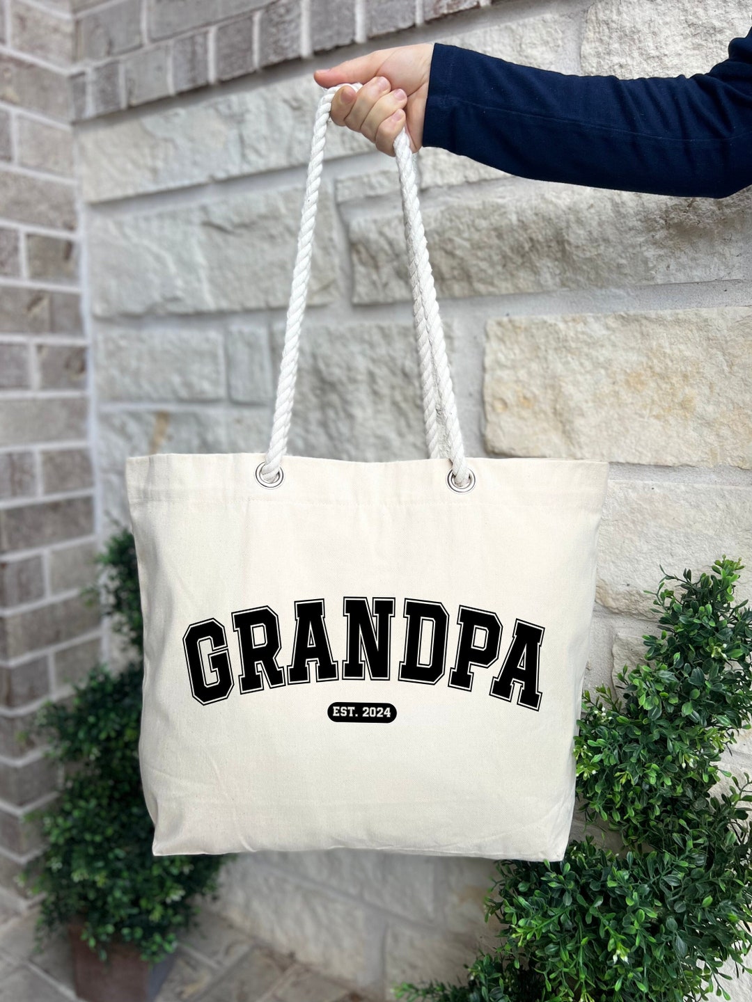 Customized Grandpa Est 2024 Bag, Grandpa Things Bag, New Grandpa Gift ...