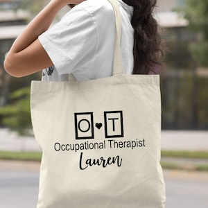 Personalized Occupational Therapist Tote Bag, Occupational Therapist ...