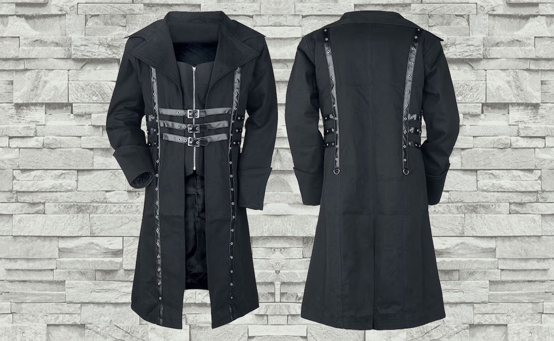 Customize HANDMADE MEN Gothic Military Uniform Long Coat Rock - Etsy