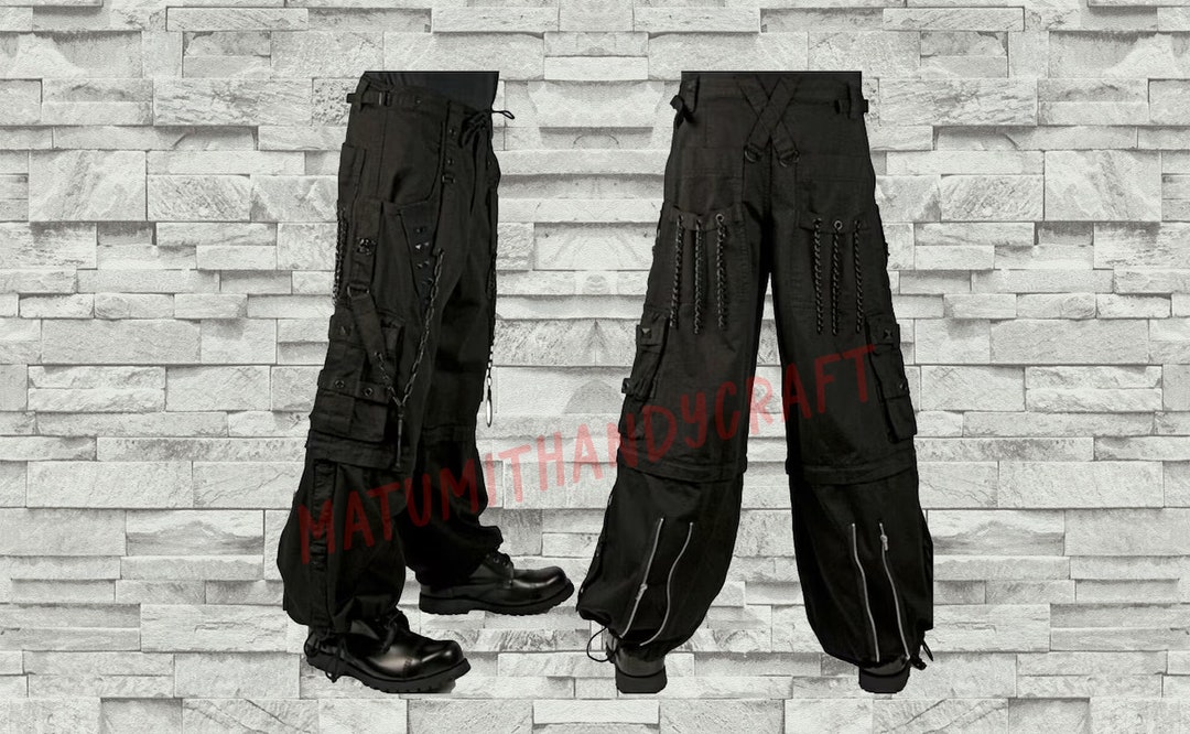 Customize HANDMADE Fashion Gothic Pant Cyber Chain Goth Jeans Punk Rock ...