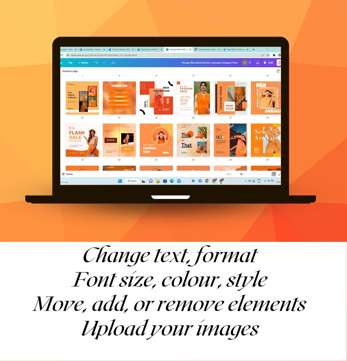 Orange Instagram Post Templates Canva Engagement Instagram - Etsy