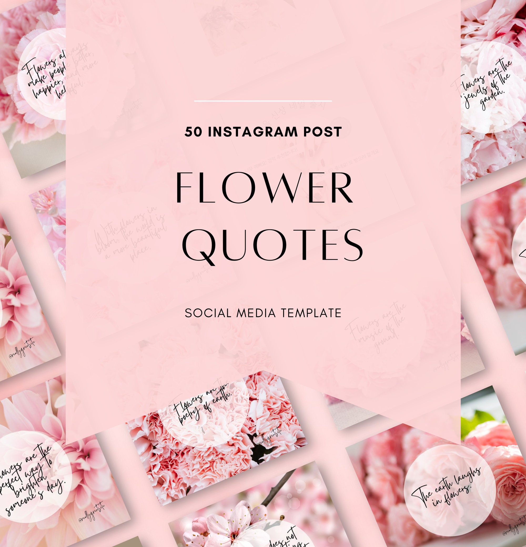 50 Flower Instagram Quote Templates | Florist Flower Shop | Social ...