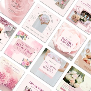 Florist Instagram Story Templates, Florist Social Marketing, Canva ...