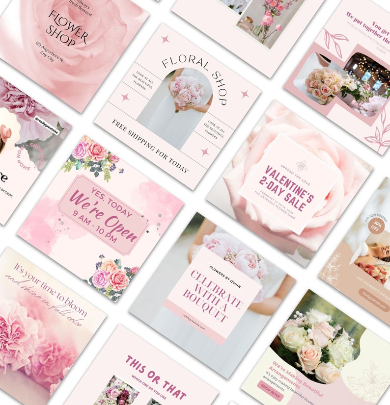 Florist Instagram Story Templates, Florist Social Marketing, Canva ...
