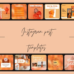 Orange Instagram Post Templates Canva | Engagement Instagram Branding ...