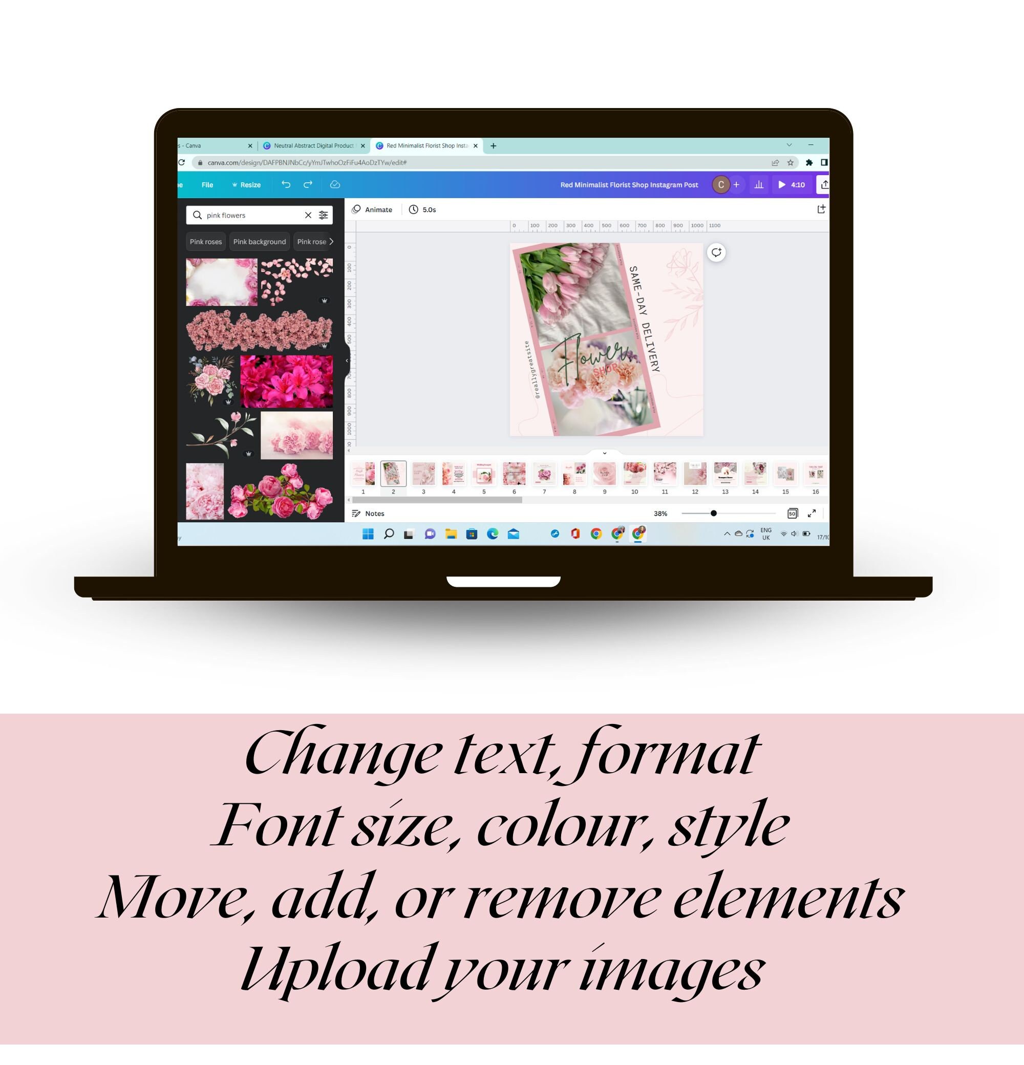Florist Instagram Story Templates, Florist Social Marketing, Canva ...