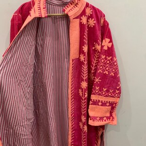 Red Velvet Long Jacket Coat Aari Jacket | Women's Clothing | Long ...