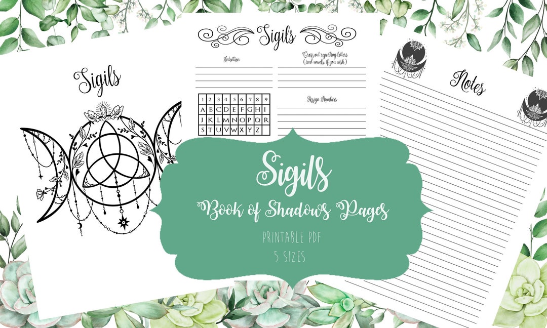 Sigil Journal Book of Shadows Grimoire Printable Pages Witchcraft Witch ...