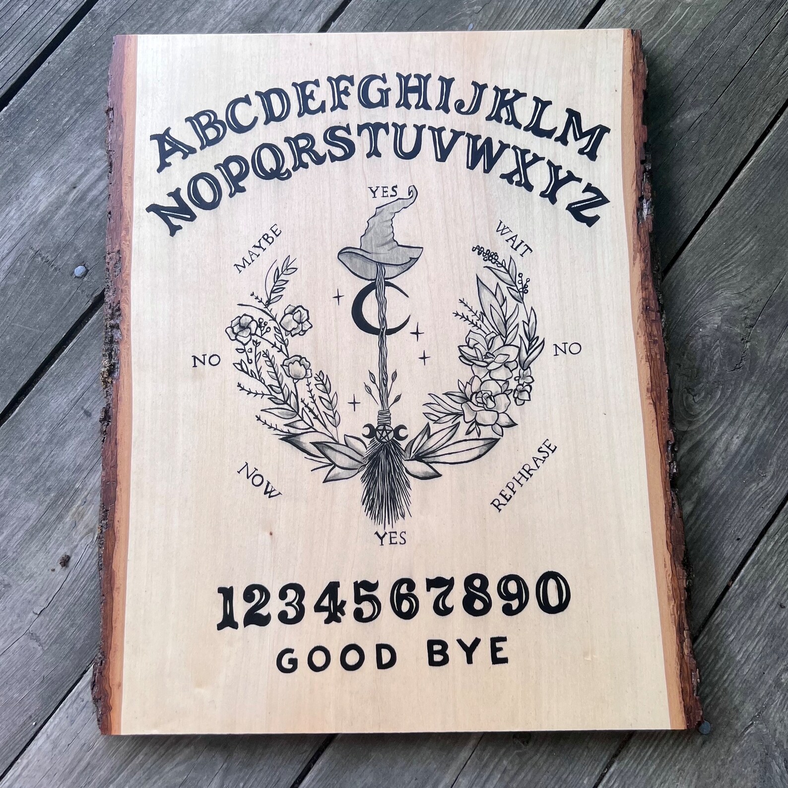 Ouija Board Pendulum Board Combo Witch Broom Design for Spirit ...