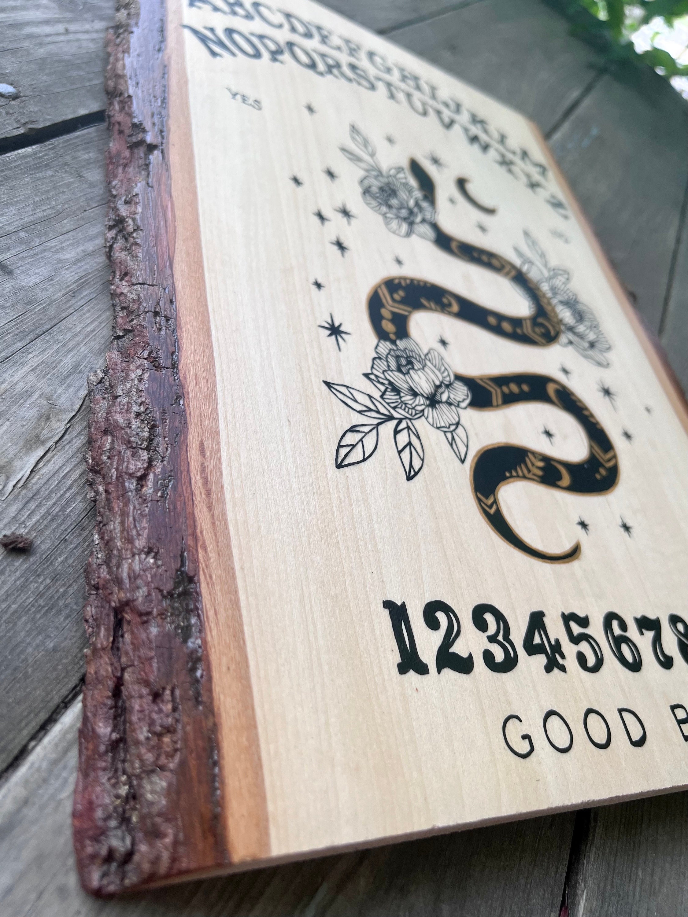 Ouija Board Snake and Flowers Design for Spirit Communication and ...