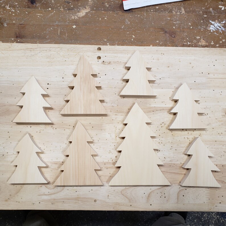 Wood Tree Mini Cut Out / Christmas Tree Craft / DIY Mini Shape - Etsy