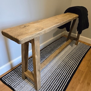 Vintage Style Narrow Bench, Skinny Thin Artisan Noodle, Sofa, Sitting ...