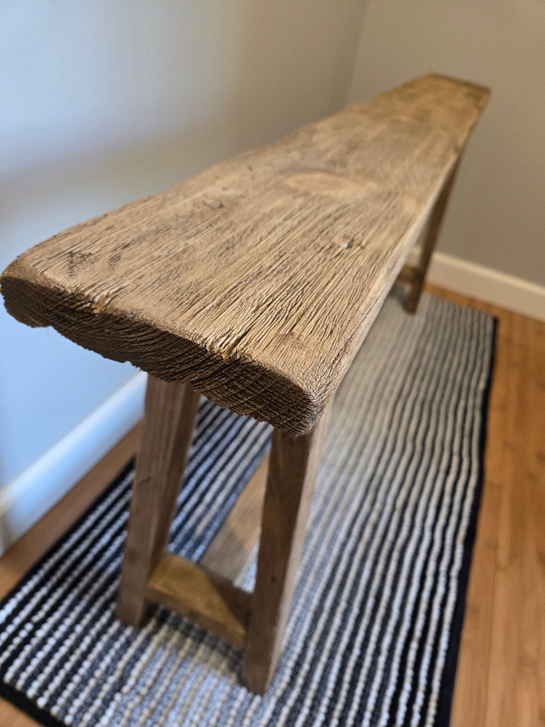 Vintage Style Narrow Bench, Skinny Thin Artisan Noodle, Sofa, Sitting ...