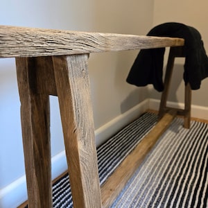 Vintage Style Narrow Bench, Skinny Thin Artisan Noodle, Sofa, Sitting ...