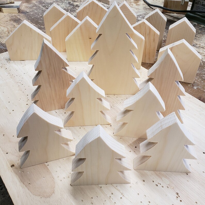 Wood Tree Mini Cut Out / Christmas Tree Craft / DIY Mini Shape - Etsy