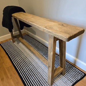 Vintage Style Narrow Bench, Skinny Thin Artisan Noodle, Sofa, Sitting ...