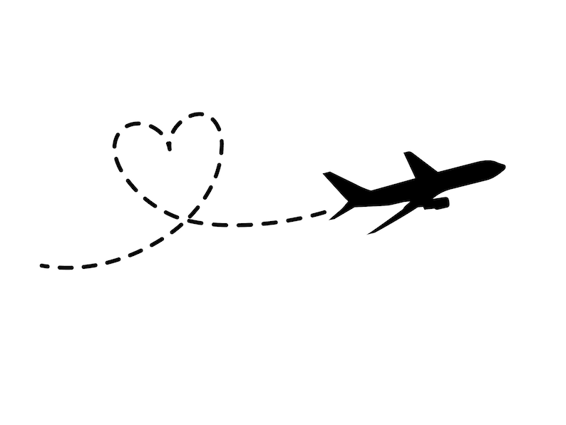 Airplane Heart Svg, Dotted Line Svg, Airplane Svg, Travel Svg, Flying ...
