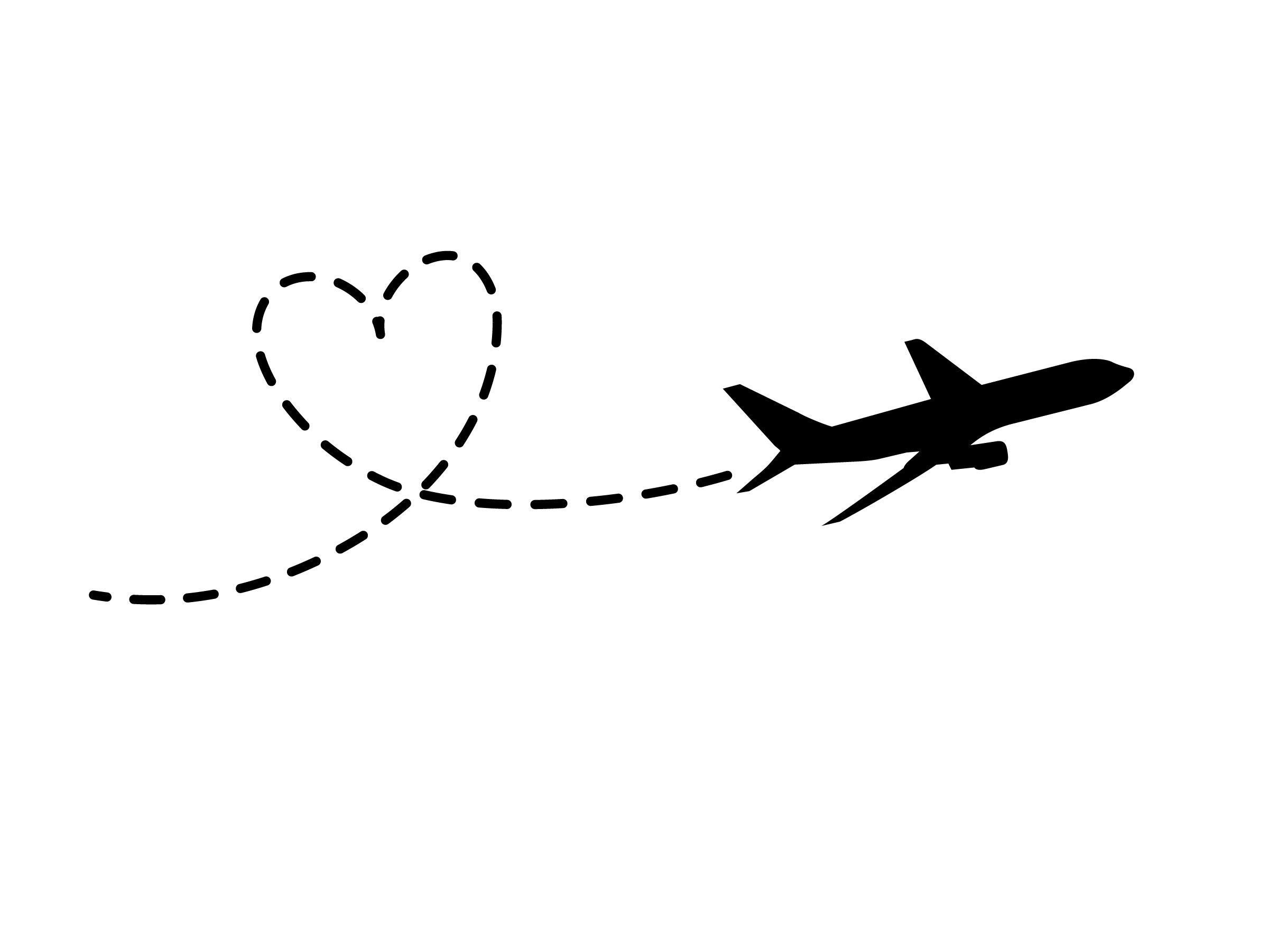 Airplane Heart Svg, Dotted Line Svg, Airplane Svg, Travel Svg, Flying ...