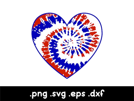 Tie Dye Heart SVG Independence Day Svg Patriotic Svg 4th of - Etsy