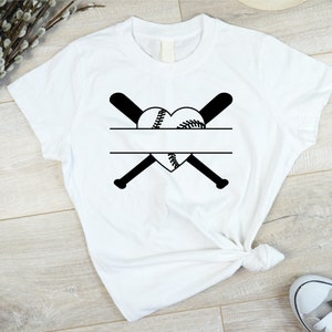 Split Baseball Svg, Baseball Heart Svg, Baseball Clipart, Love Baseball ...