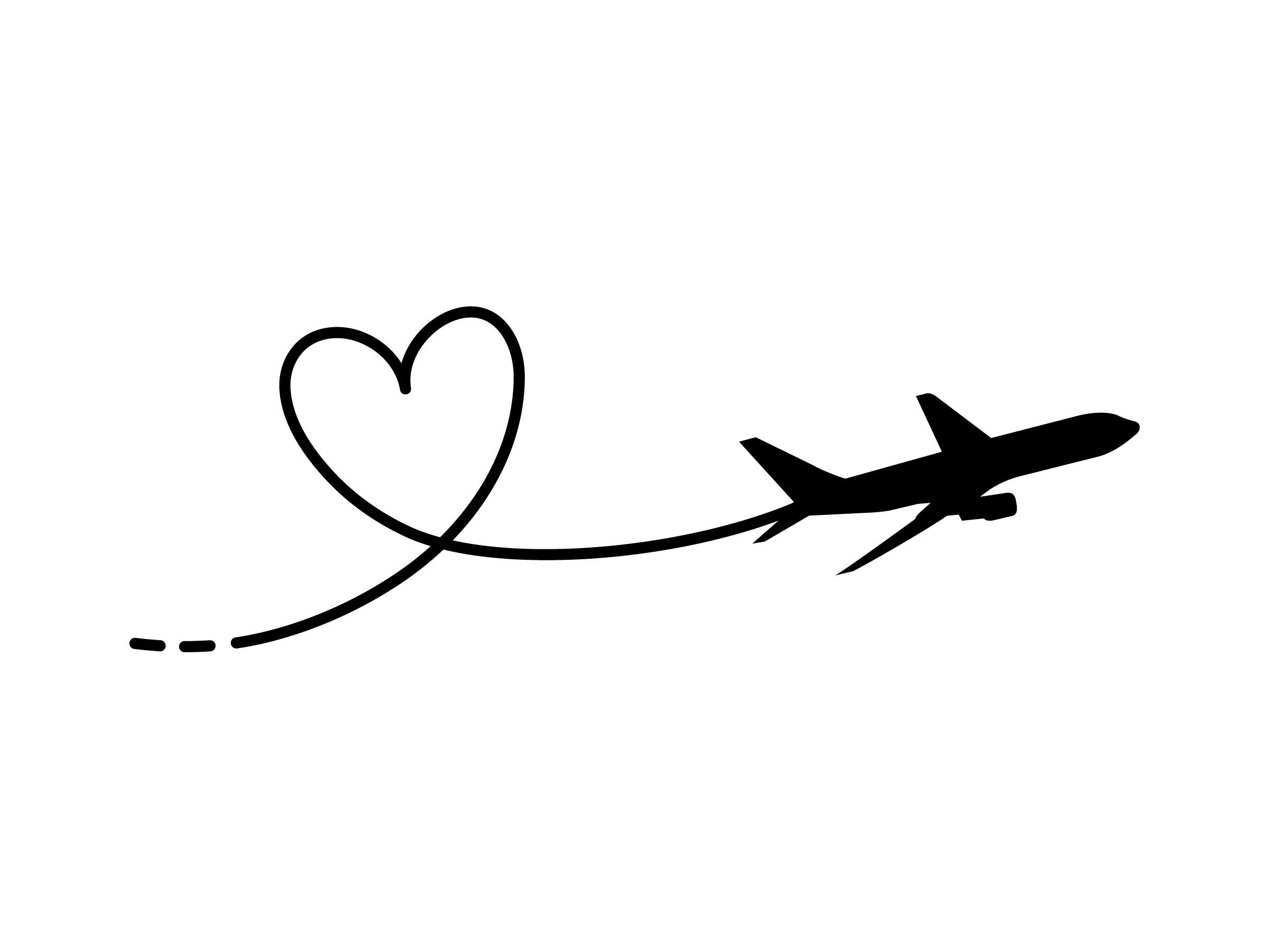 Airplane Heart Svg, Dotted Line Svg, Airplane Svg, Travel Svg, Flying ...