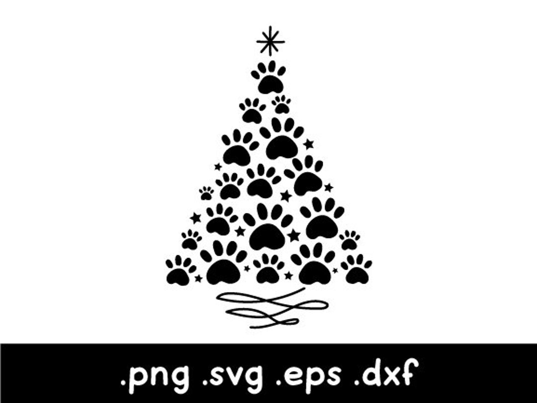 Paw Print Christmas Tree Svg, Paw Christmas Tree Svg, Pet Christmas Svg ...