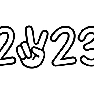 Peace Out 2023, Happy New Year Svg, Retro New Year, Cheers to New Year ...
