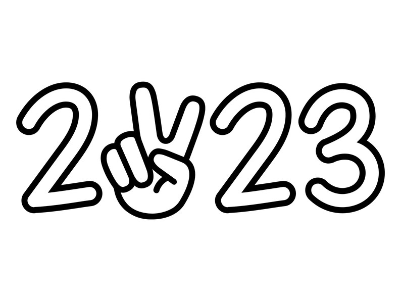 Peace Out 2023, Happy New Year Svg, Retro New Year, Cheers to New Year ...