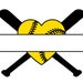 Split Softball Svg, Softball Heart Svg, Softball Clipart, Love Softball ...