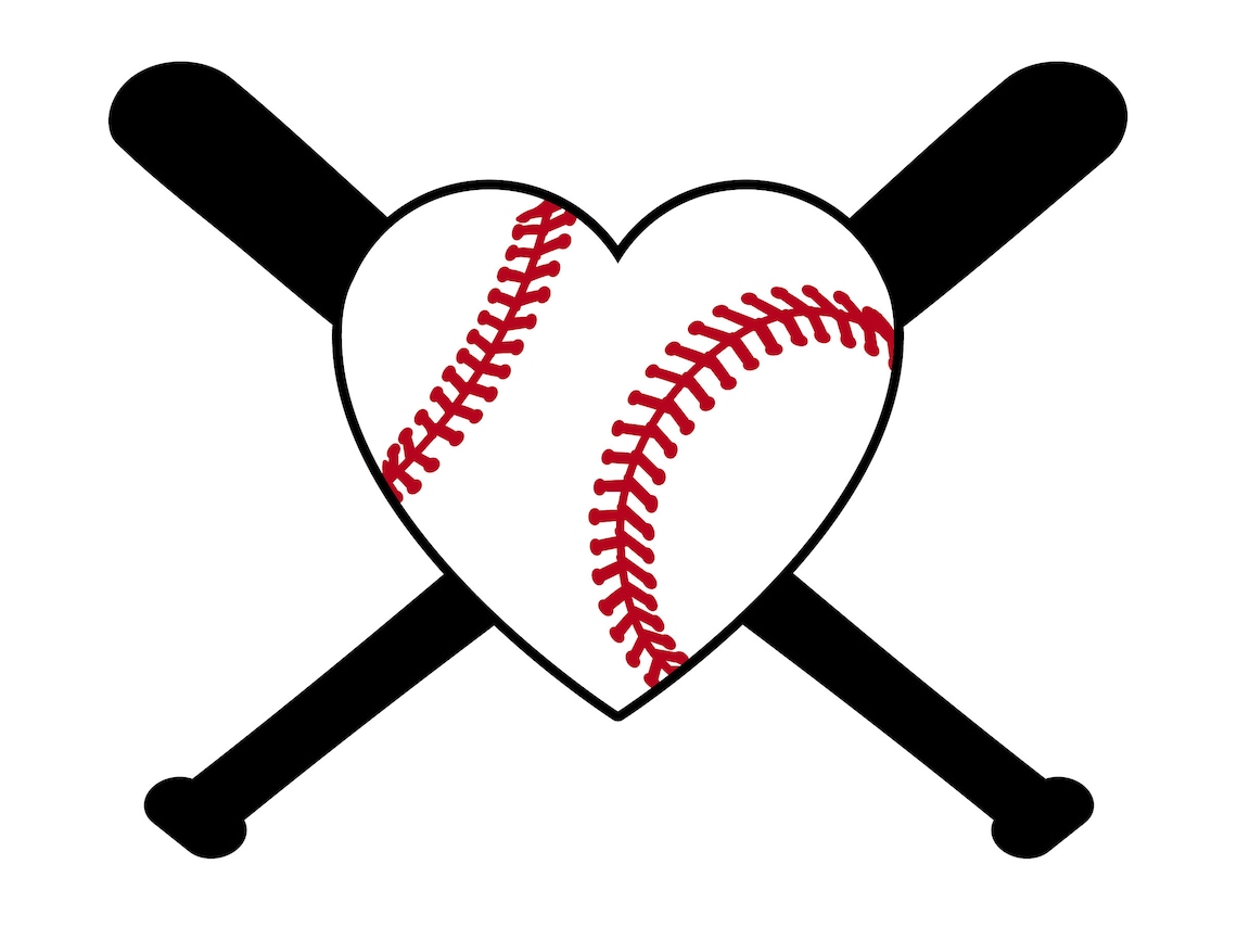 Baseball Heart Svg, Baseball Clipart, Love Baseball Svg, Baseball Mom ...