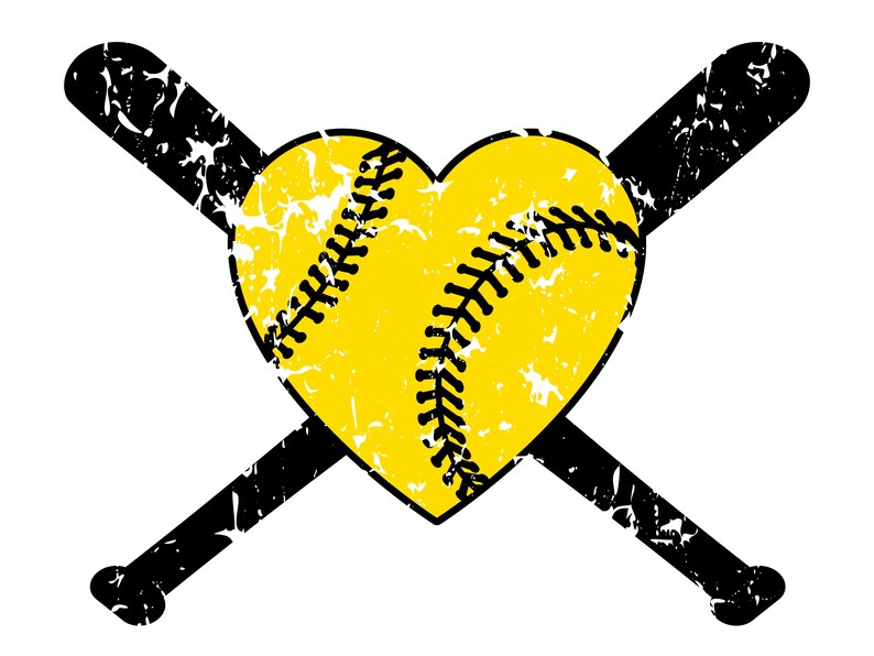 Softball Heart Svg, Softball Clipart, Love Softball Svg, Softball Mom ...
