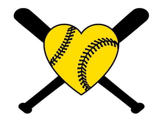 Heart Softball Clipart