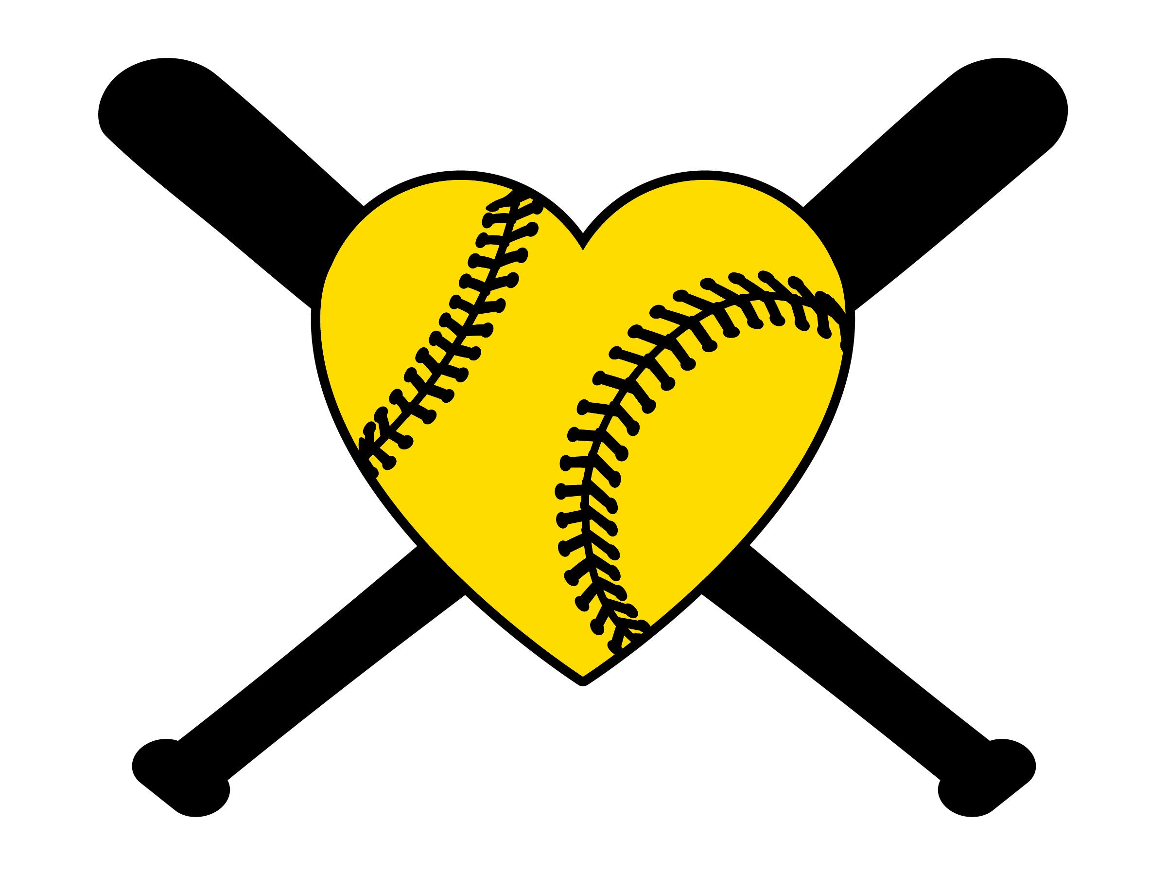 Softball Heart Svg, Softball Clipart, Love Softball Svg, Softball Mom ...