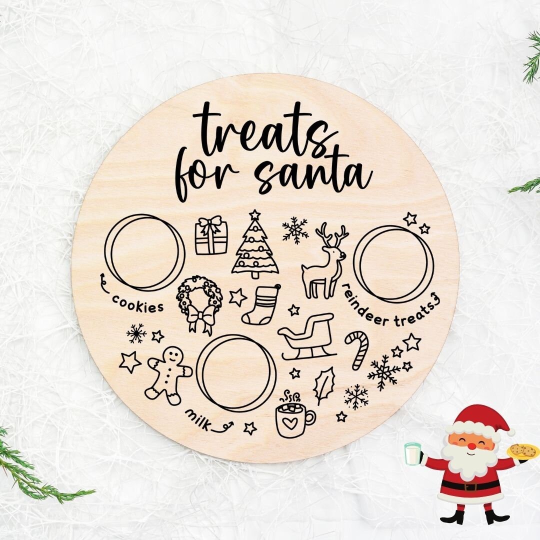 Santa Tray Svg, Cookie Tray for Santa, Milk and Cookies for Santa ...