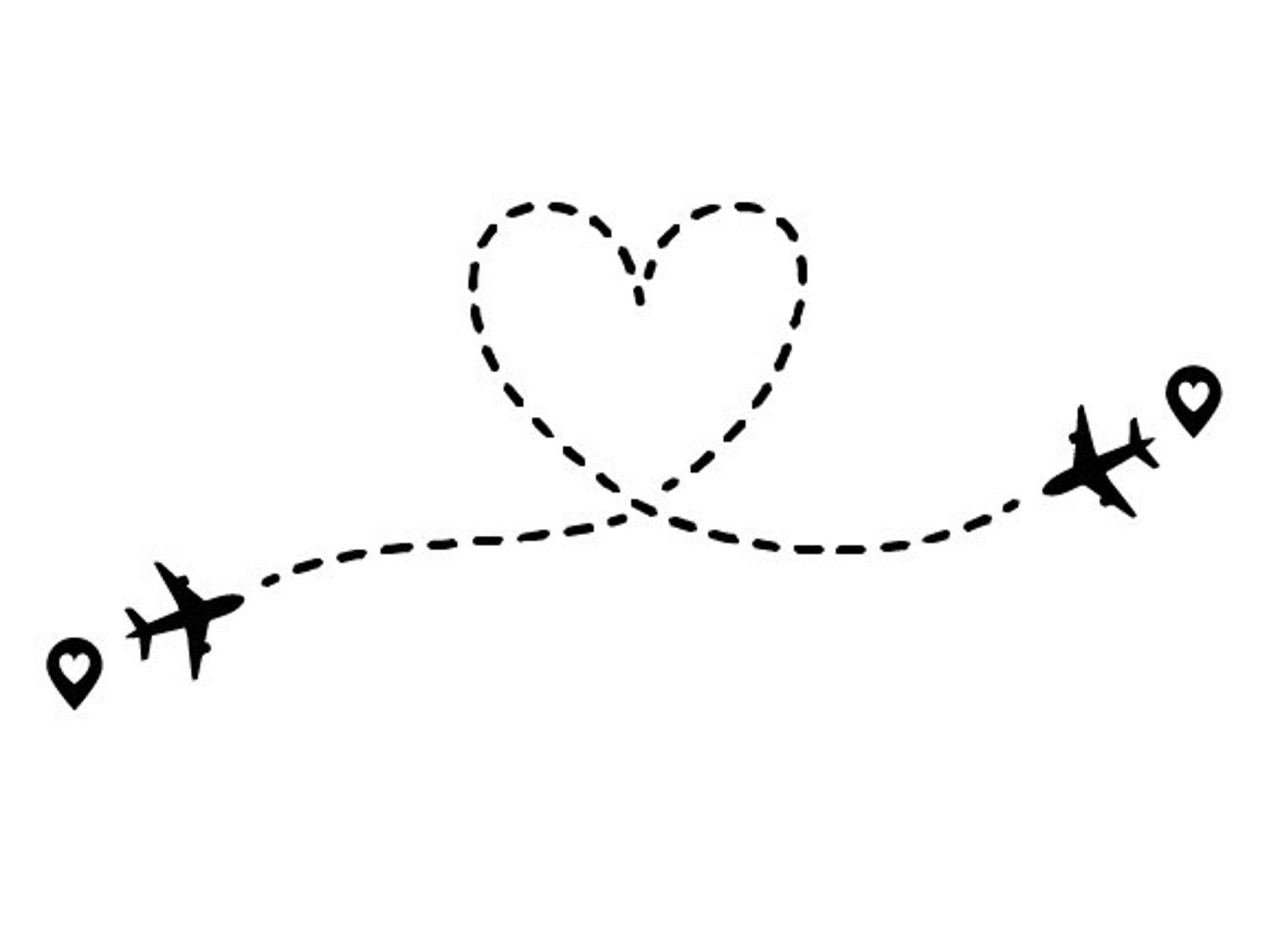 Airplane Heart Svg, Dotted Line Svg, Airplane Svg, Travel Svg, Flying ...