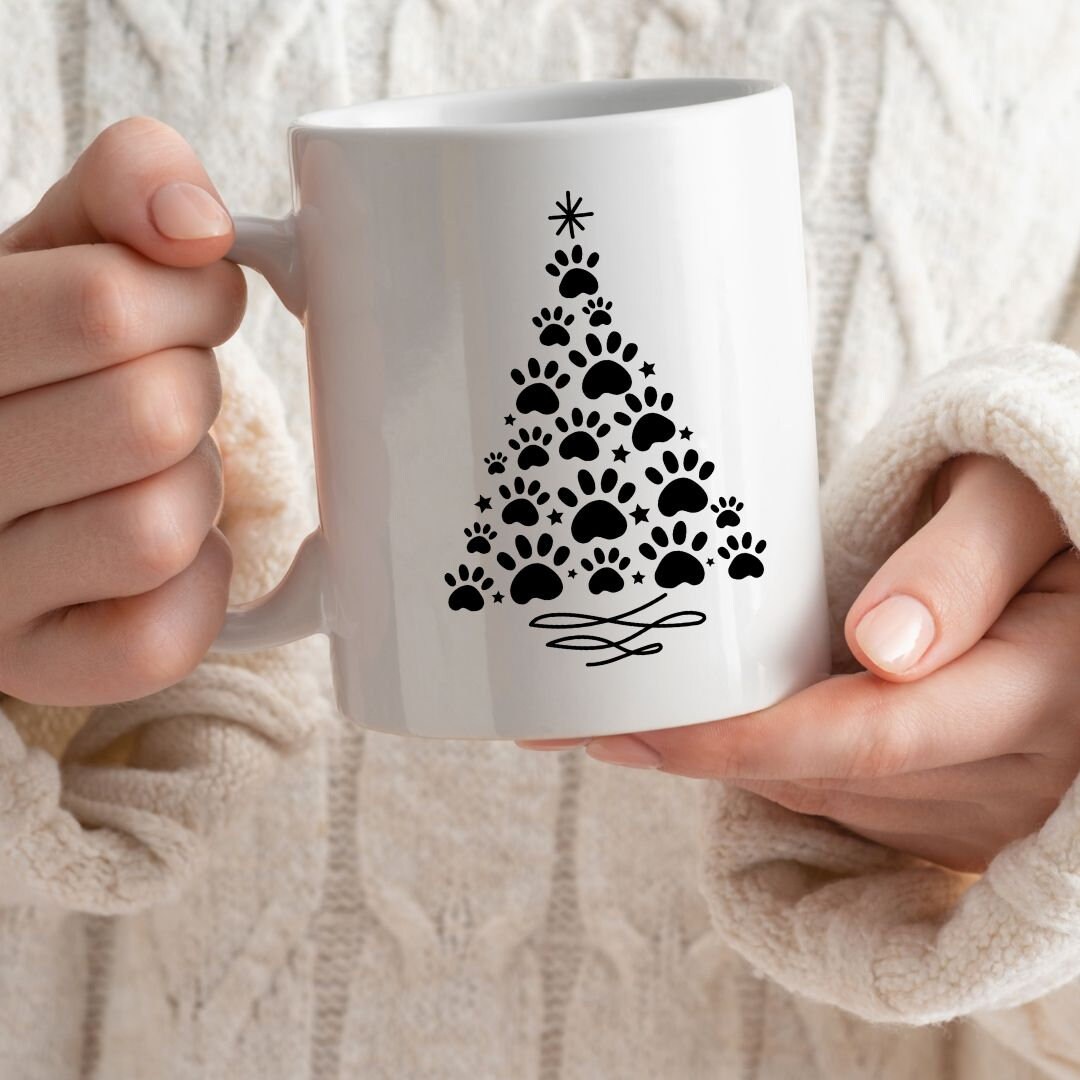 Paw Print Christmas Tree Svg, Paw Christmas Tree Svg, Pet Christmas Svg ...