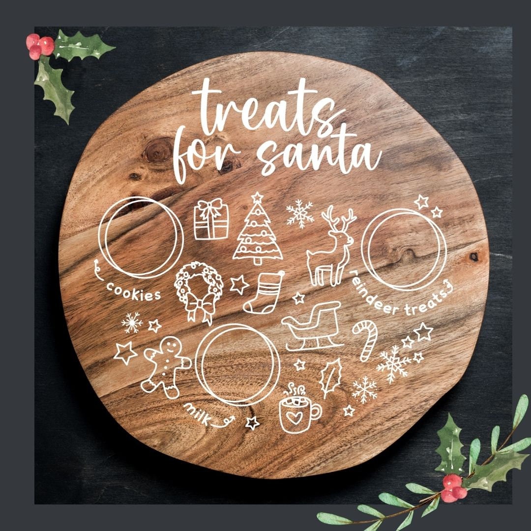 Santa Tray Svg, Cookie Tray for Santa, Milk and Cookies for Santa ...