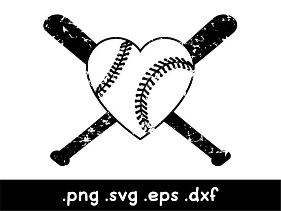 Baseball Heart Svg Baseball Clipart Love Baseball Svg | Etsy