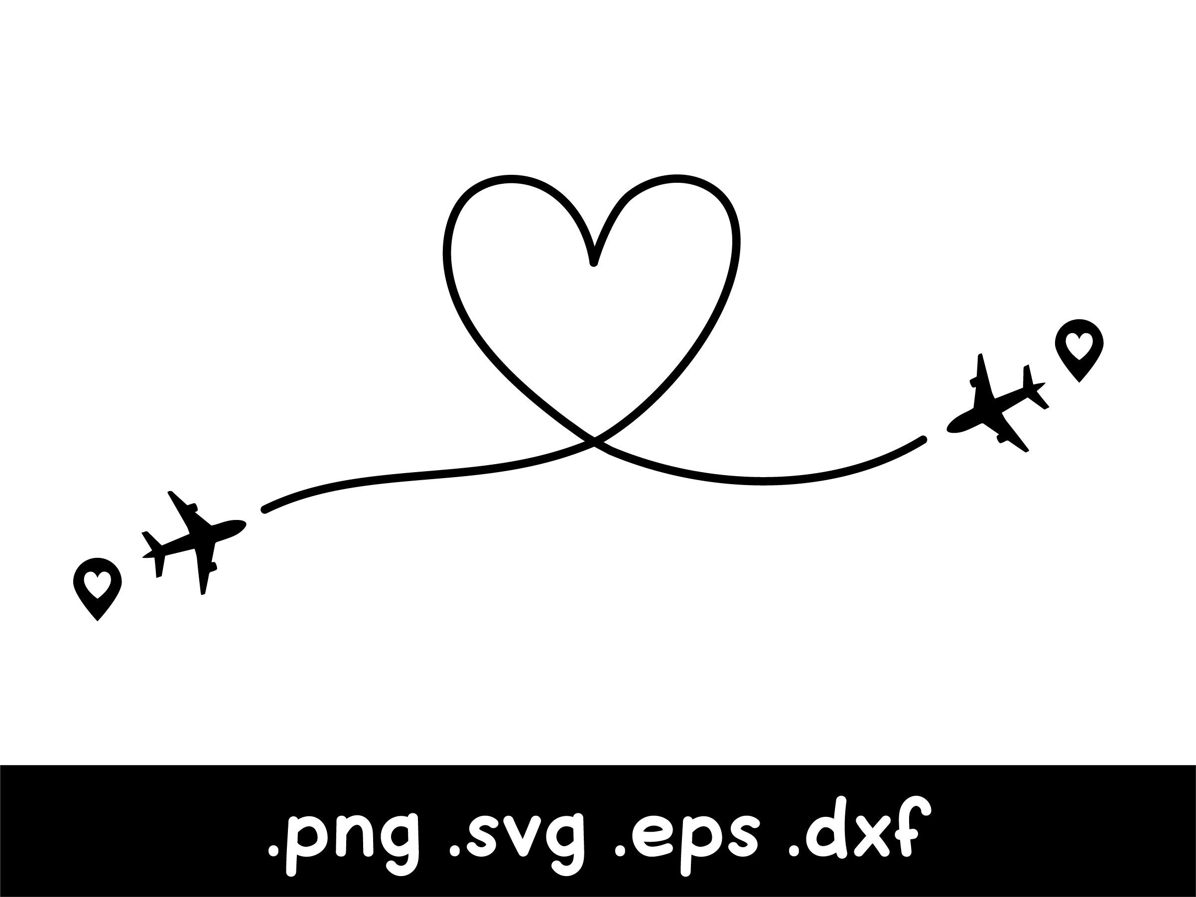 Airplane Heart Svg, Dotted Line Svg, Airplane Svg, Travel Svg, Flying ...