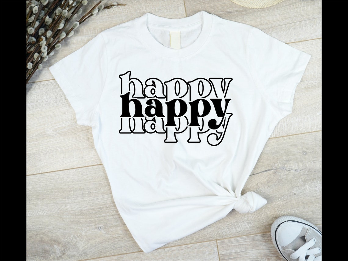 Happy Happy Happy Svg, Choose Happy Svg, Retro Svg Design, Groovy Svg ...
