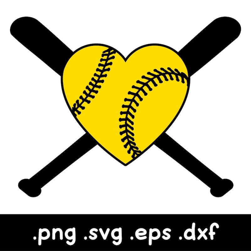 Softball Heart - Etsy
